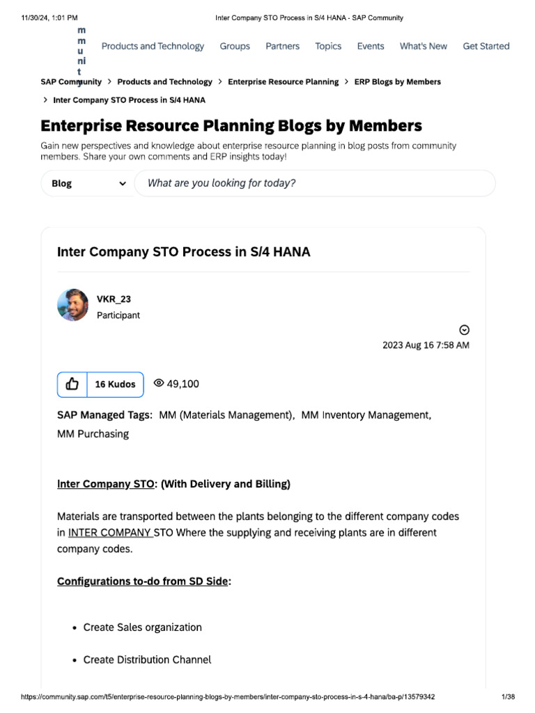 Inter Company STO Process | PDF