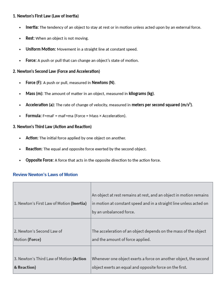 g7 Science Newtons | PDF