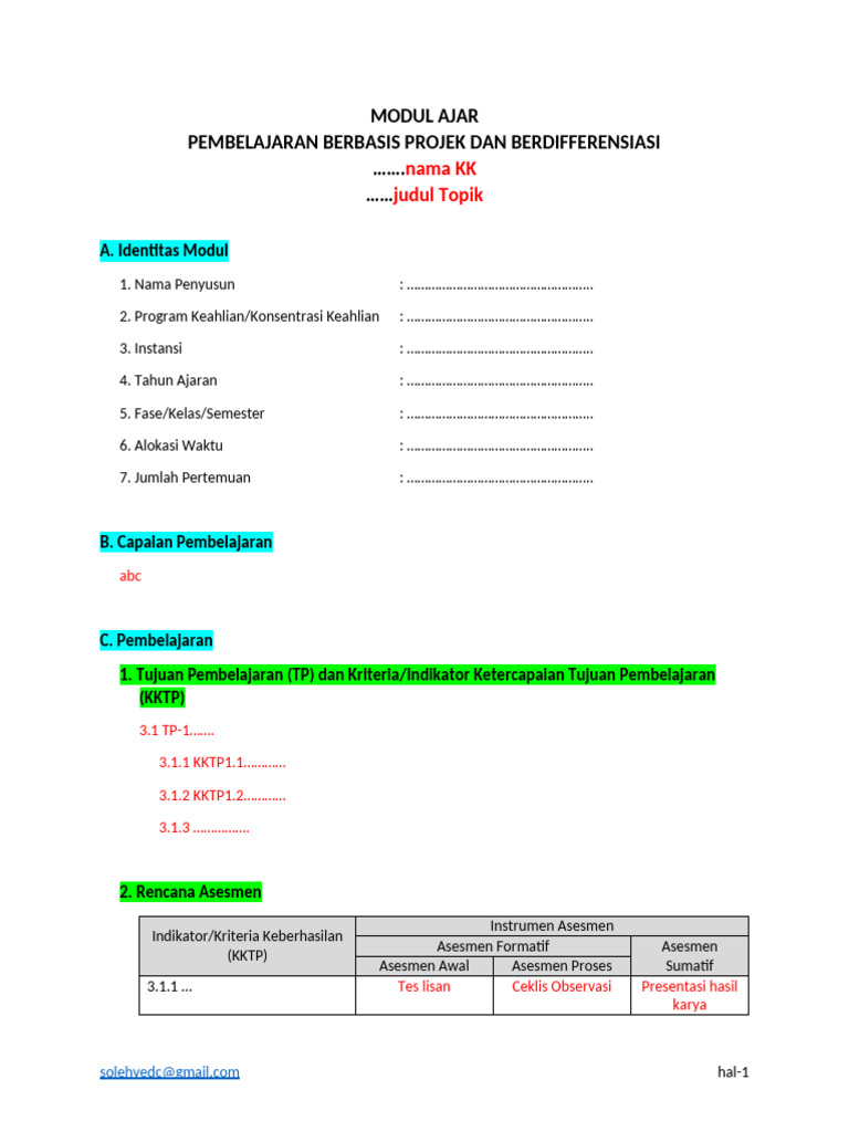09-form_MODUL-AJAR_PjBL | PDF