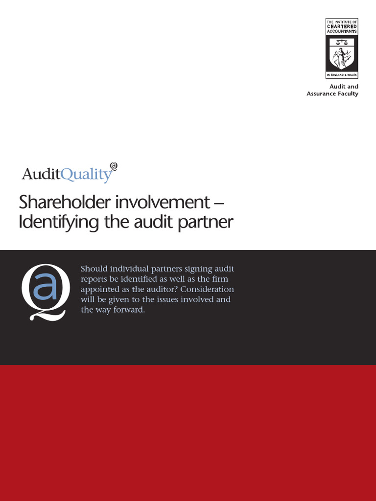 Shareholder Involvement Identifying The Audit Partner | PDF | Audit | Auditor's Report