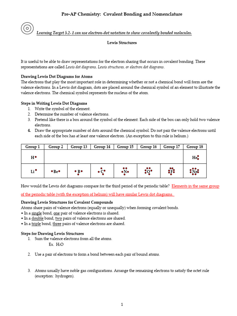 Covalent Bonding and Nomenclature Notes-Preap | PDF | Chemical Polarity ...