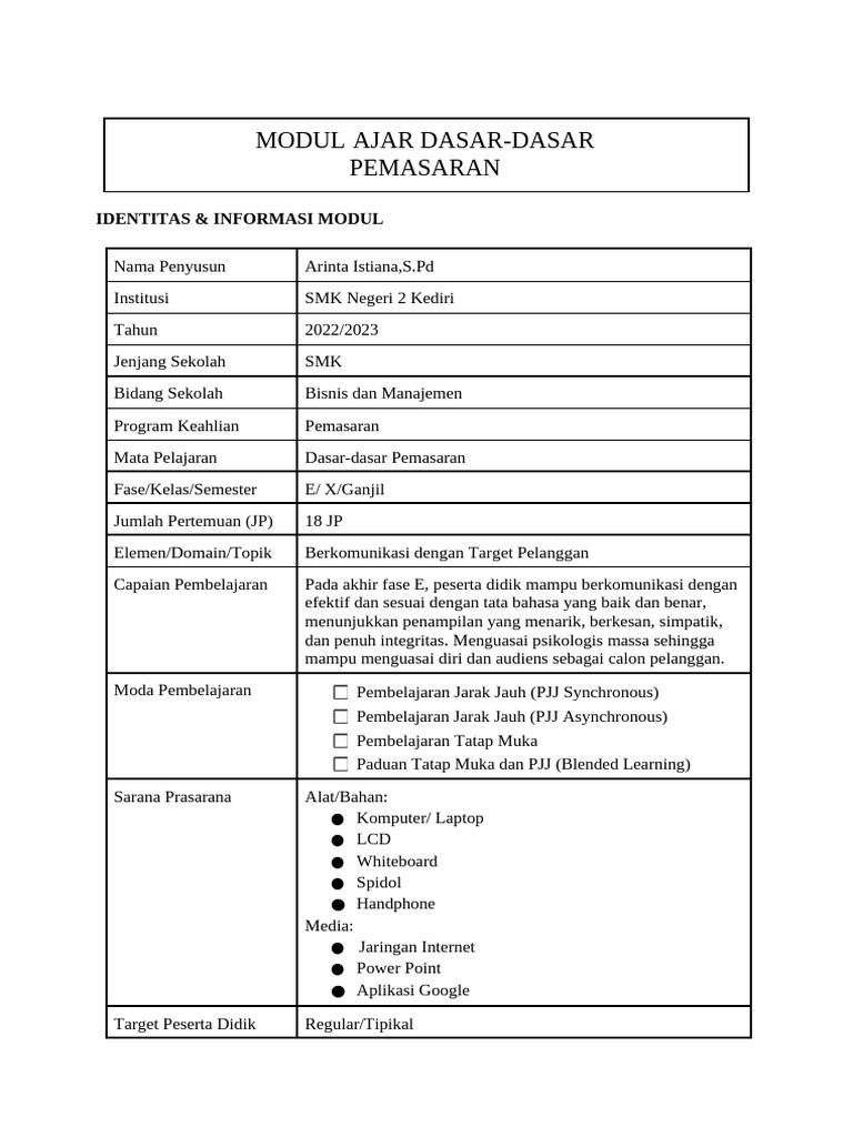 Modul Ajar Elemen 5 | PDF