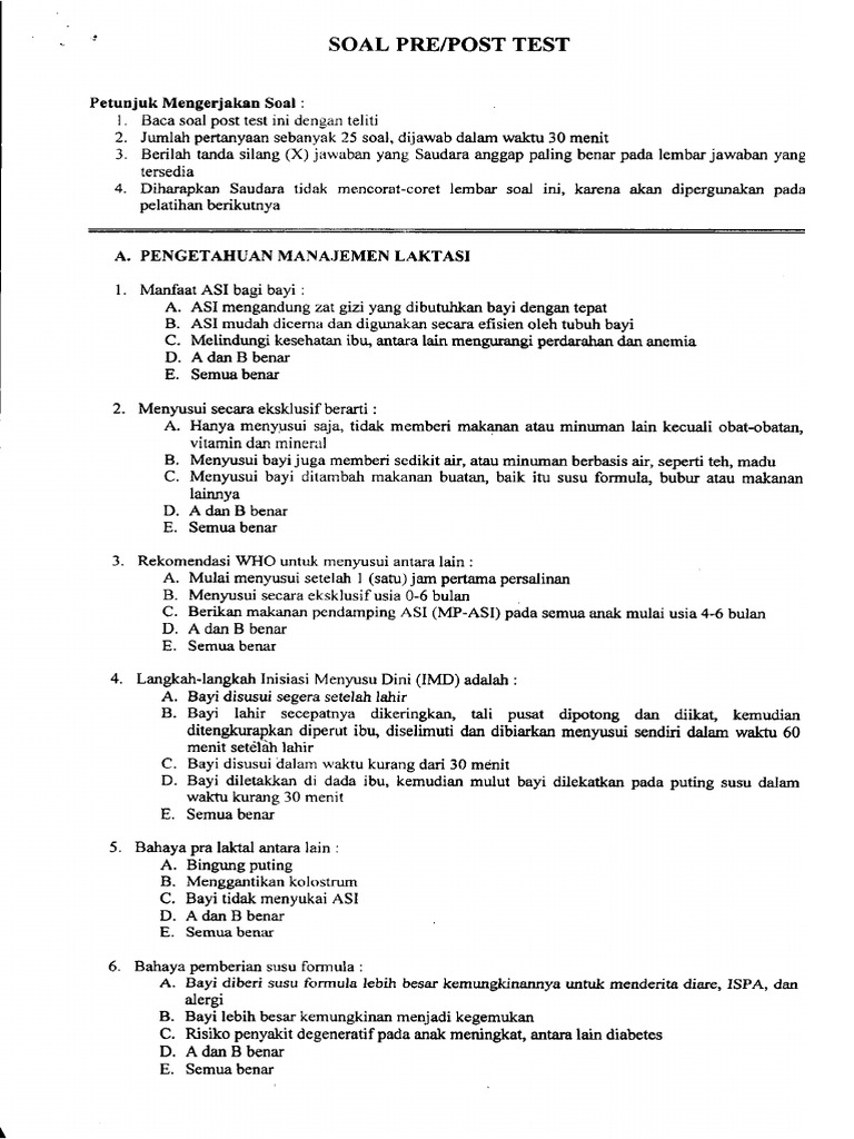 Soal Pre Post Test | PDF
