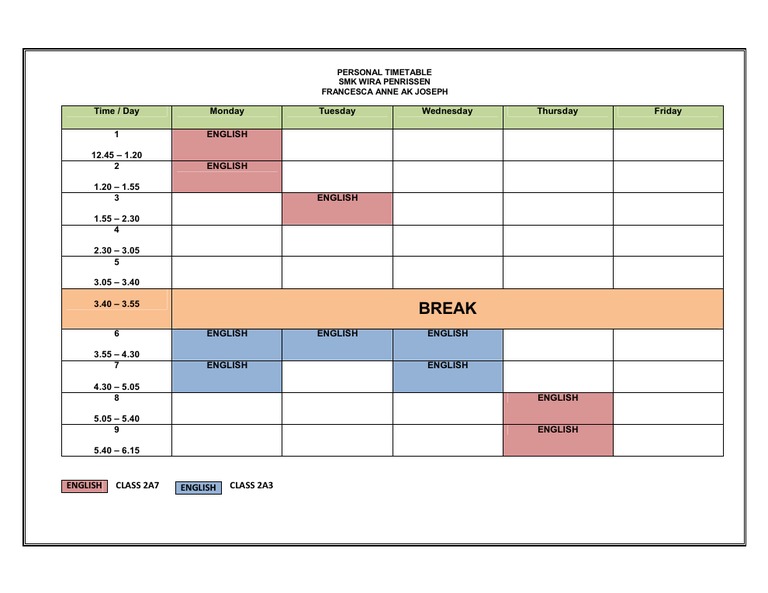 Timetable | PDF