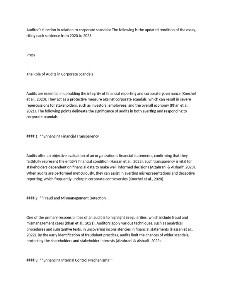 roles | PDF | Audit | Internal Control