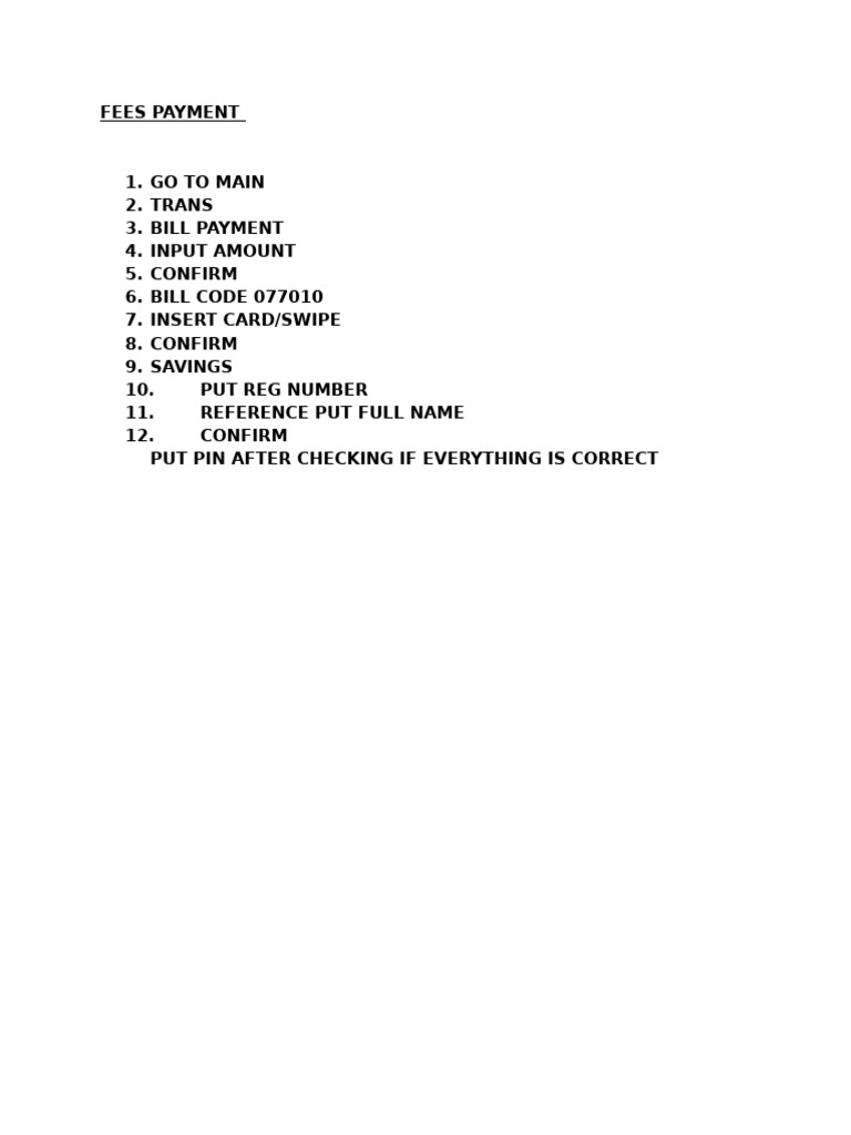 CBZ Fees Payment Methods | PDF