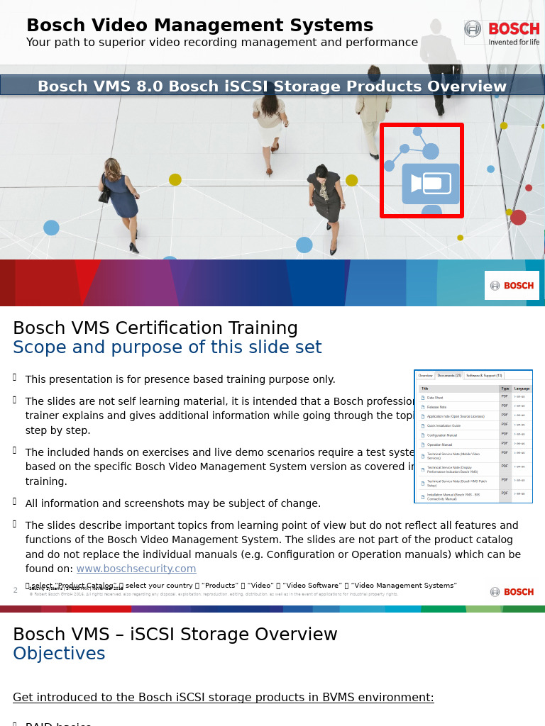 07 - BVMS 8.0 Bosch Storage & ISCSI Overview - PGV36 | PDF | Hard Disk ...