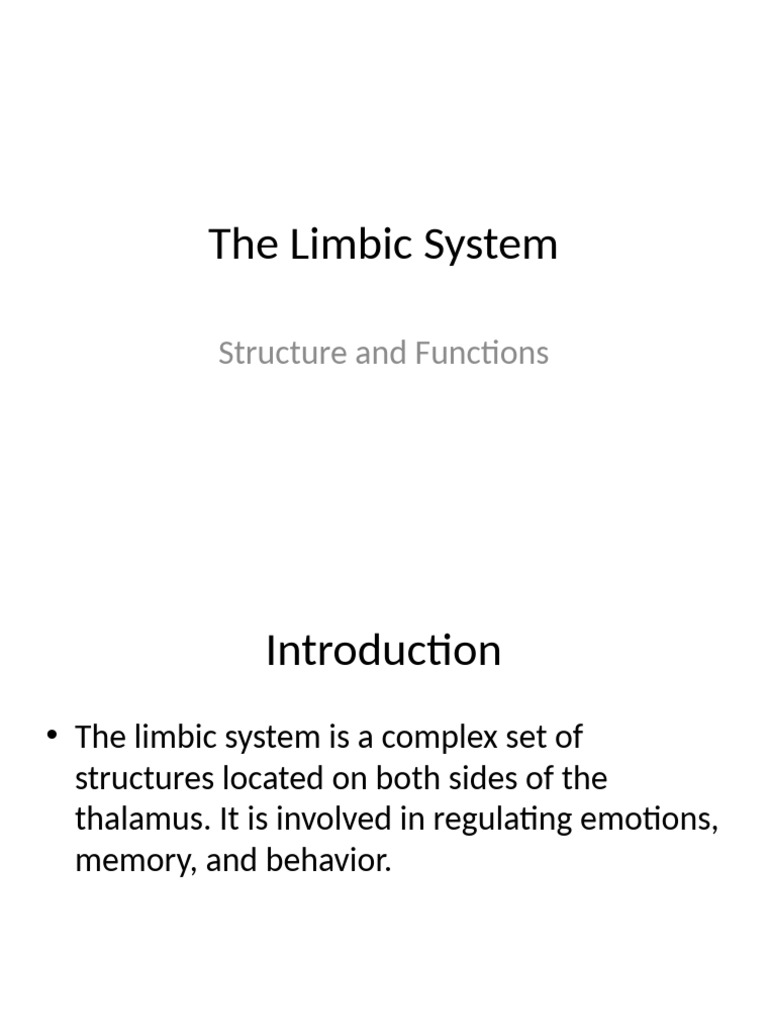 Limbic System Presentation | PDF