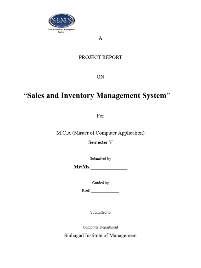 Sales and Inventory Management System PROJECT REPORT.doc | PDF ... Sales and Inventory Management System PROJECT REPORT.doc | PDF ...