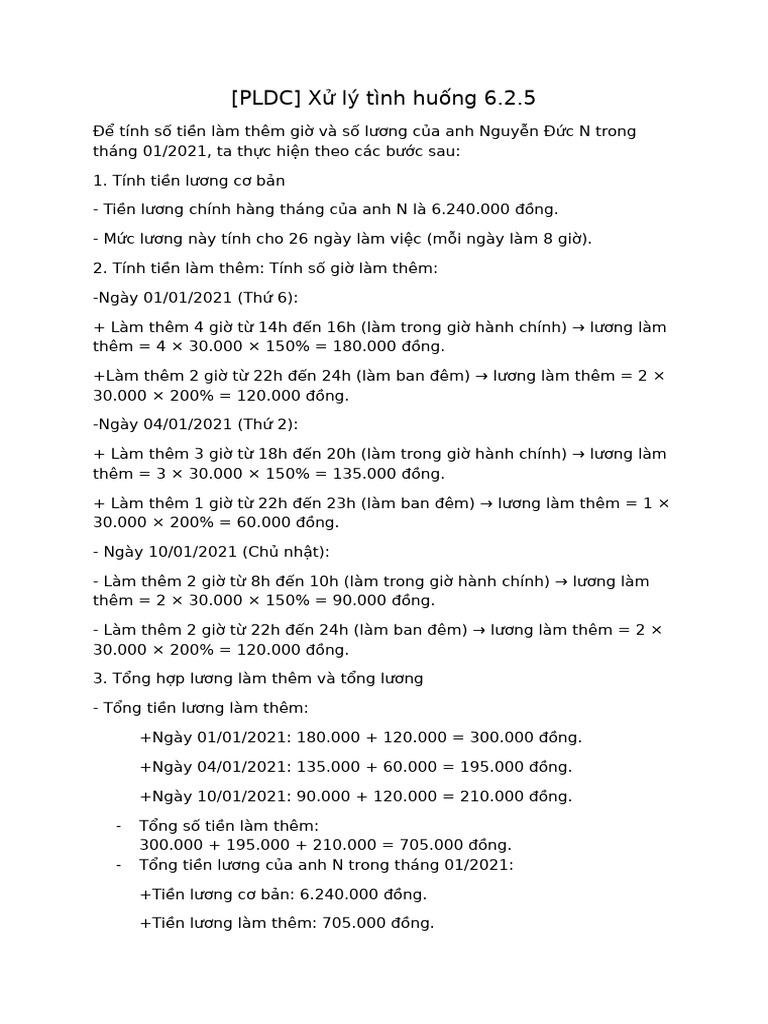 [PLDC] Xử lý tình huống 6.2.5 | PDF