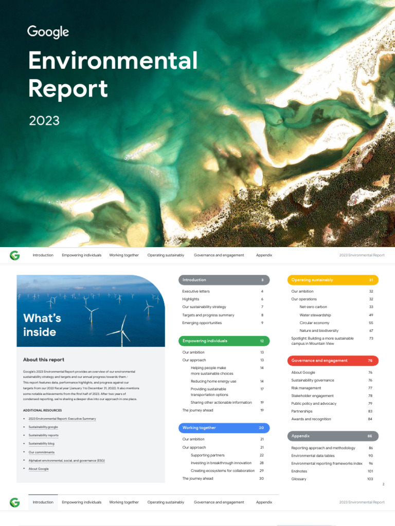 Google 2023 Environmental Report | PDF | Sustainability | Climate Change Mitigation