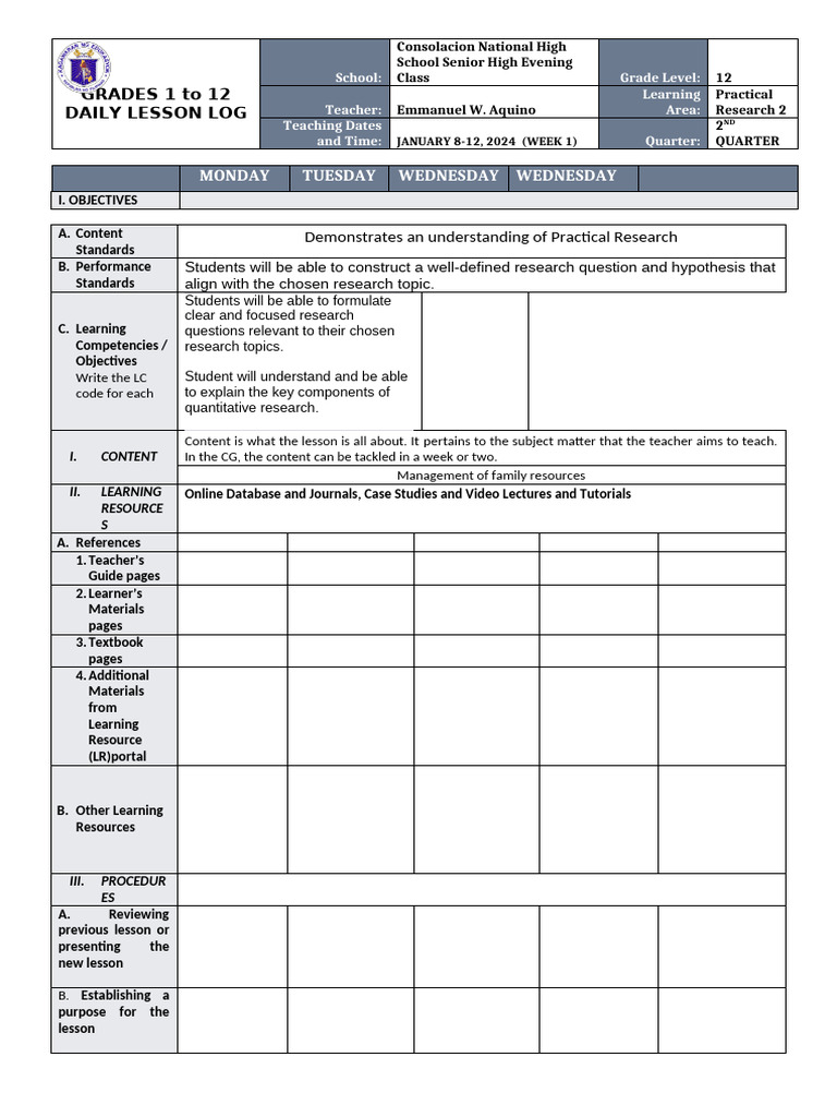 PR Lesson Plan 01 03-05 2023 | PDF | Education Theory | Human Communication