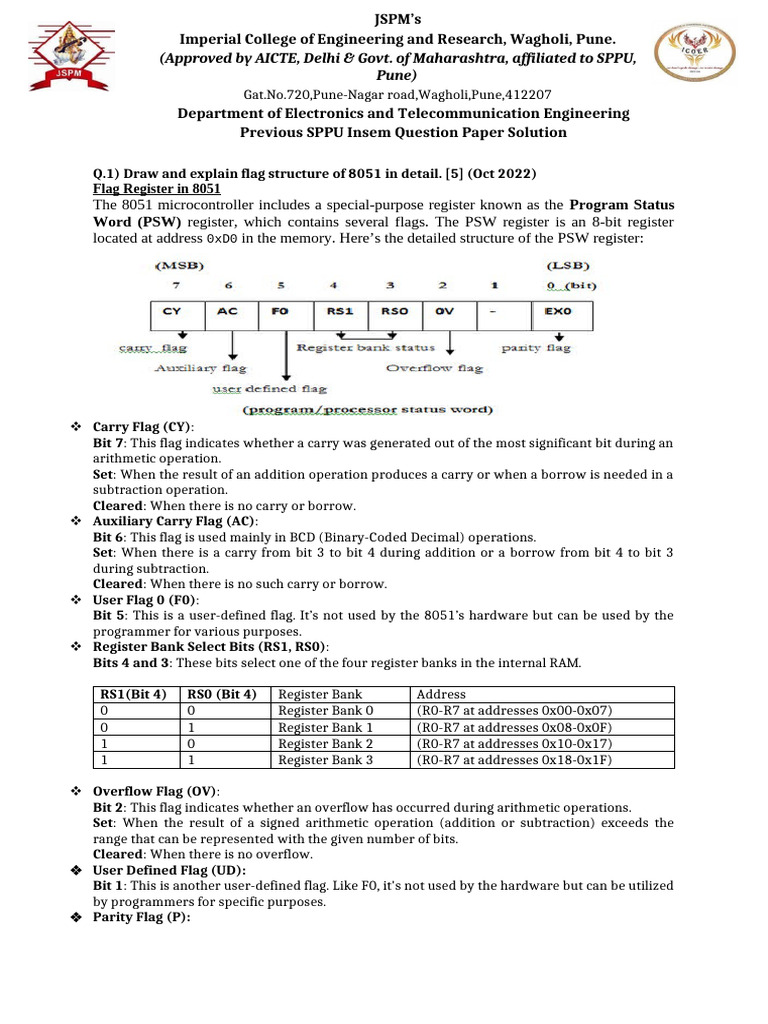 MIC Unit 1 Paper Solution | PDF | Input/Output | Binary Coded Decimal