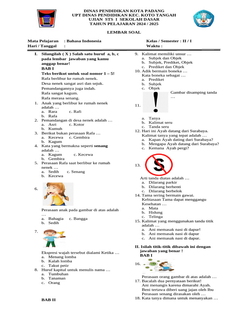 Soal STS B.I Kumer Weni KLS Ii | PDF