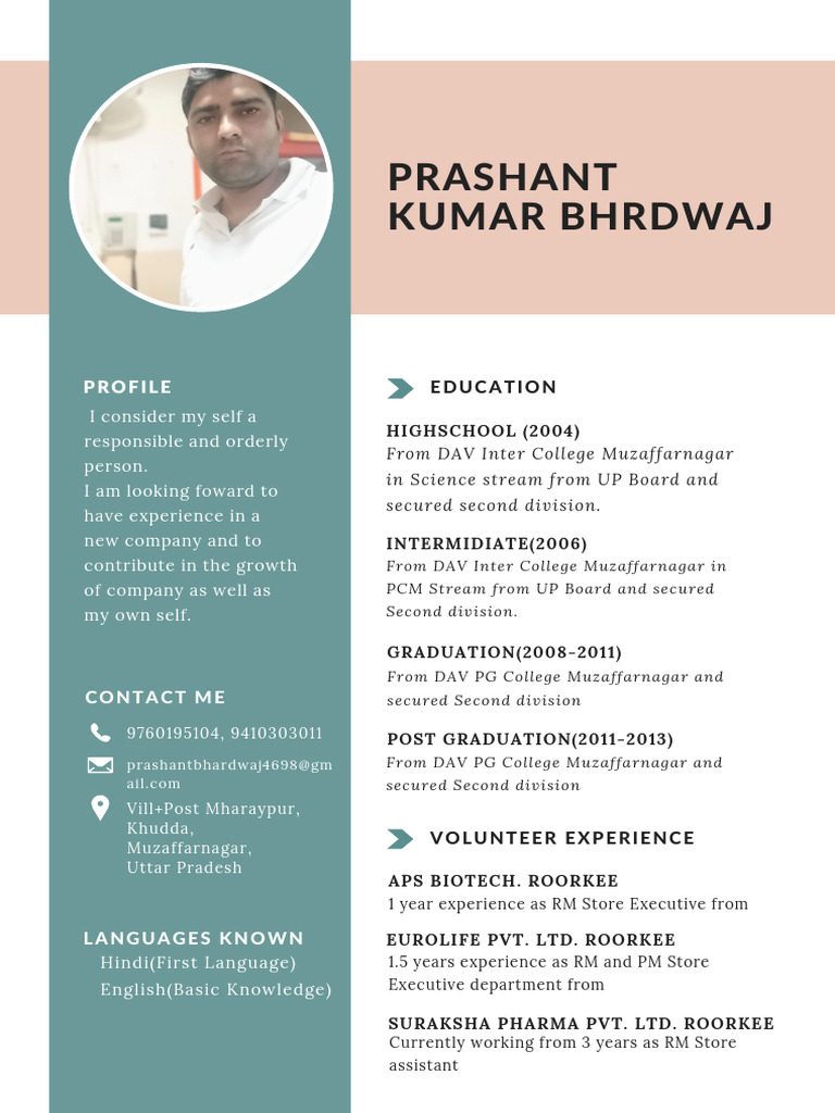 Prashant Bhardwaj CV | PDF