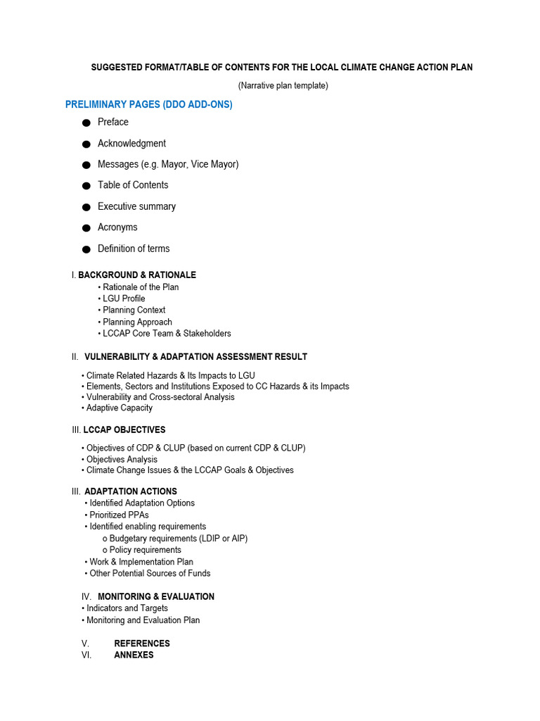 E-LCCAP Template - Revised09012022 - AR5 | PDF | Climate Resilience ...
