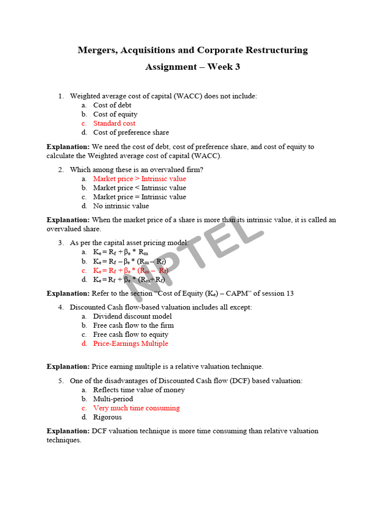 NOC24-MG39-Rerun-Assignment-3 | PDF | Cost Of Capital | Capital (Economics)