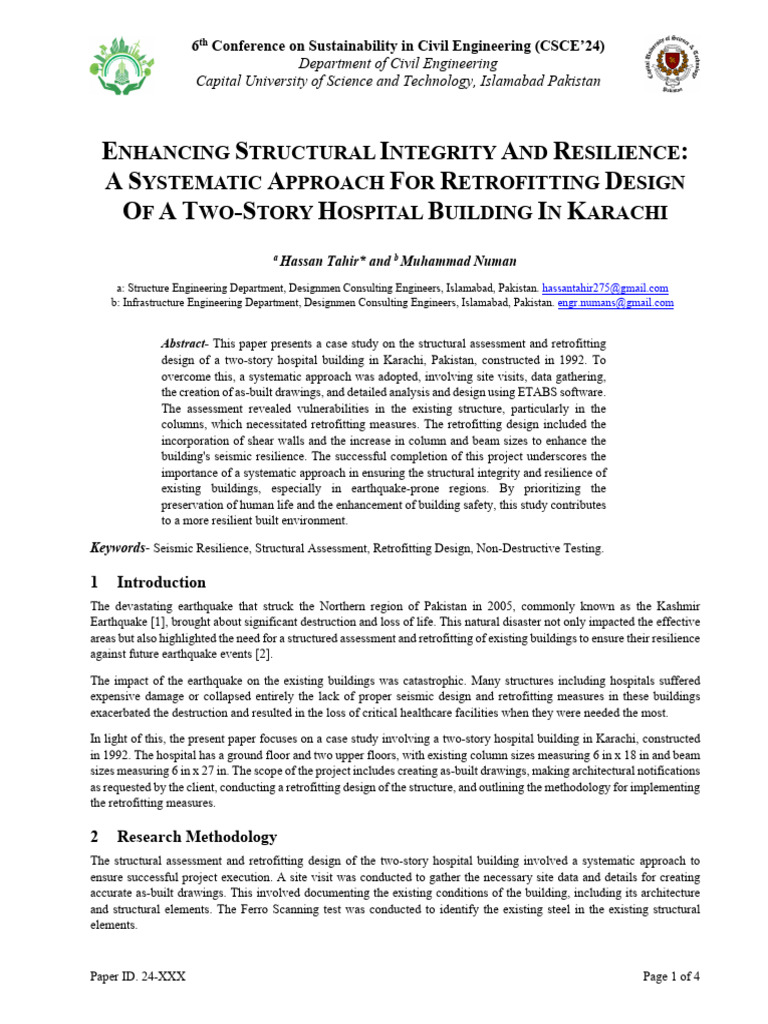 ENHANCING STRUCTURAL INTEGRITY AND RESILIENCE A SYSTEMATIC APPROACH FOR RETROFITTING DESIGN OF A ...