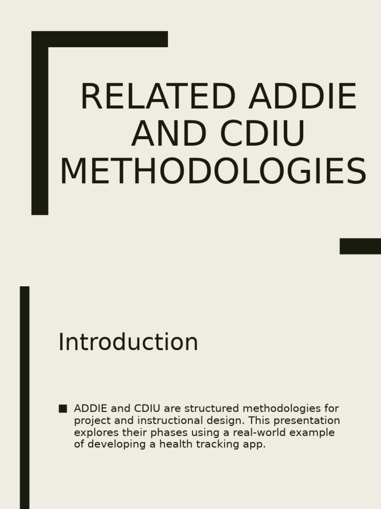 ADDIE Vs CDIU Mobile App Example | PDF
