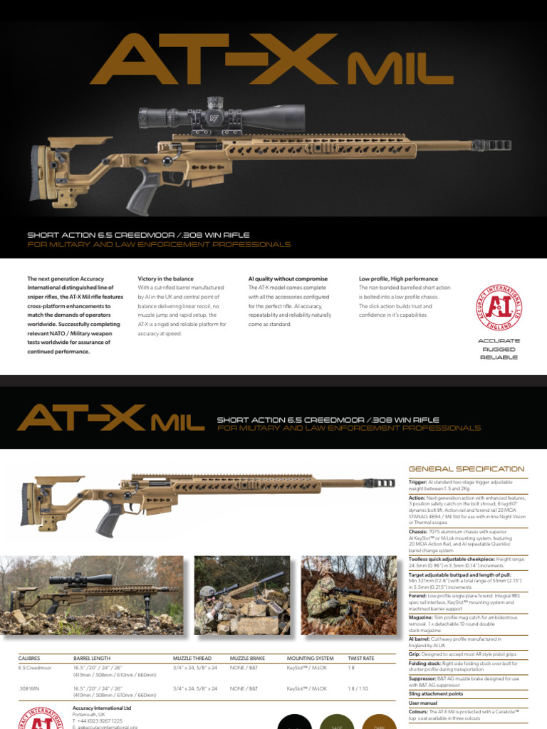 AI AT-X Mil Spec Sheet 2024 | PDF | Gun Barrel | Rifle