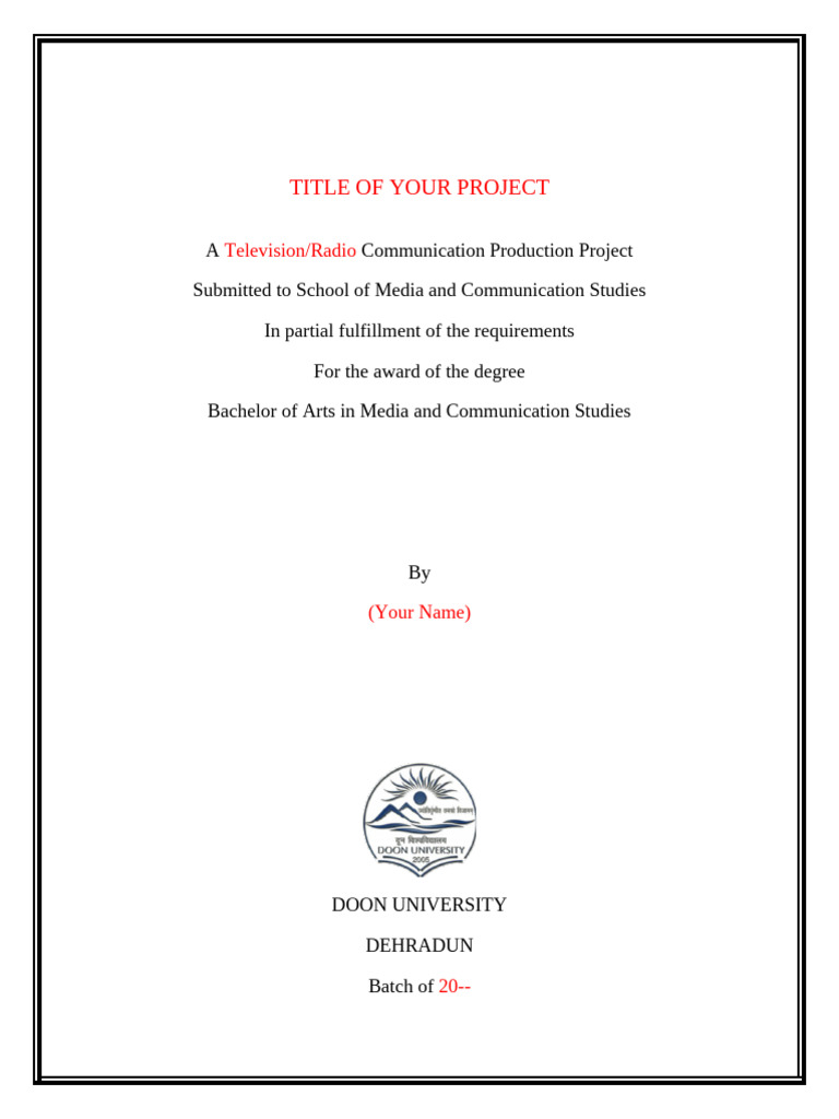 Media Communication Project Submission | PDF