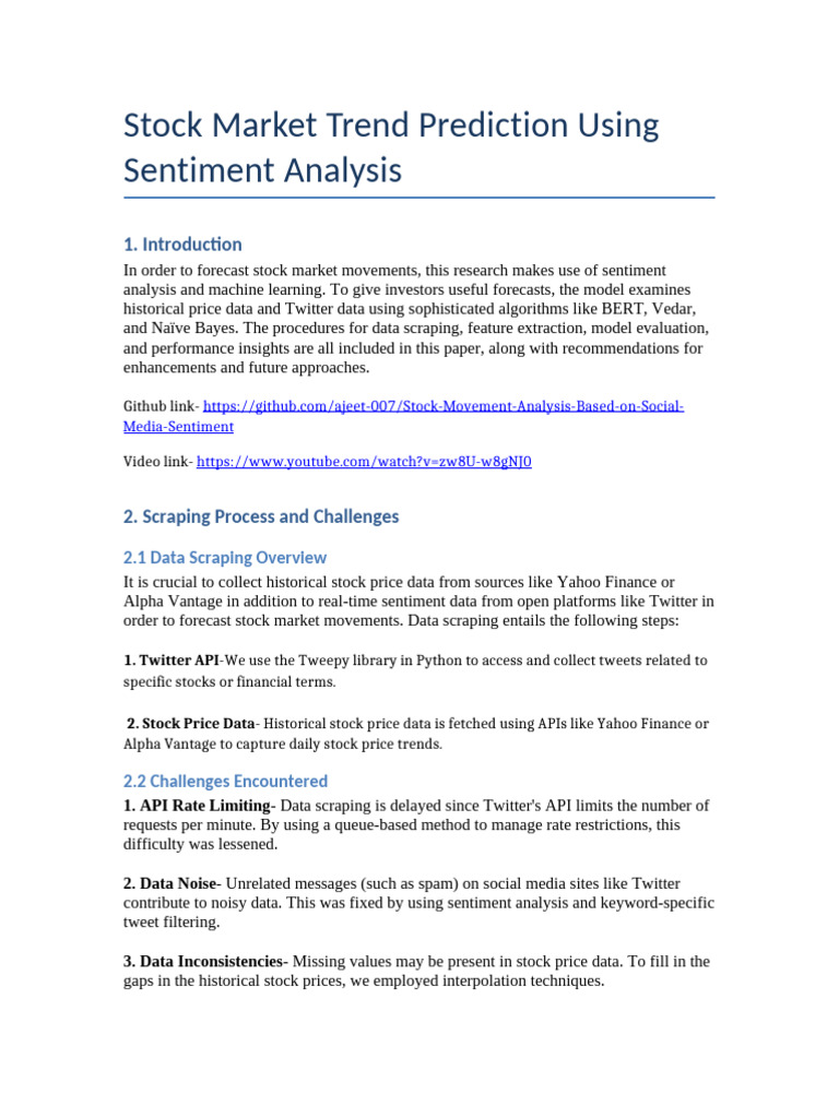 Stock Trend Prediction via Sentiment Analysis | PDF | Prediction | Cognitive Science