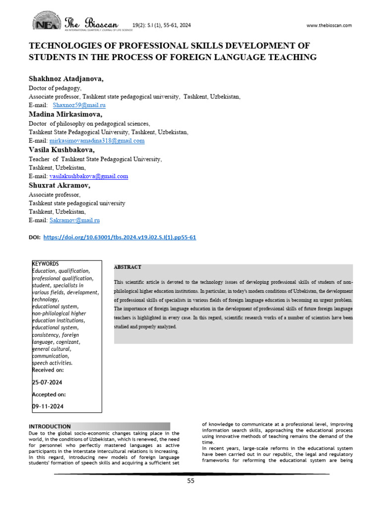 Technologies+of+Professional+Skills+Development+of+Students+in+the+Process+of+Foreign+Language ...