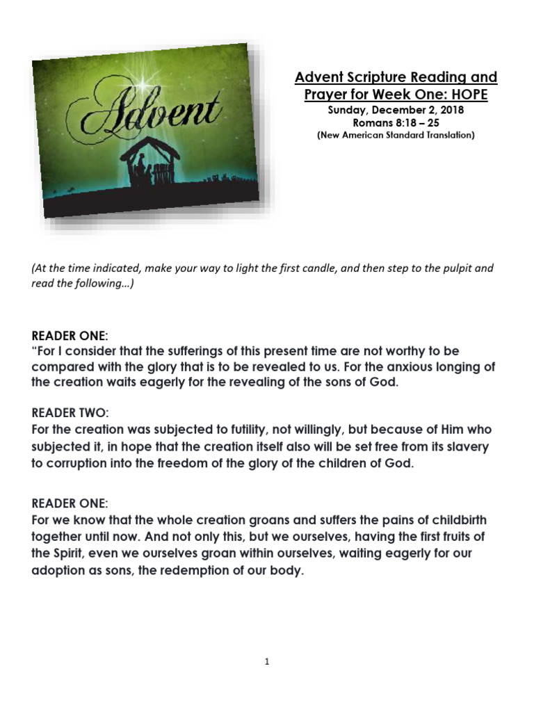 Advent Week 1: Prayer of Hope | PDF | Advent | Prayer