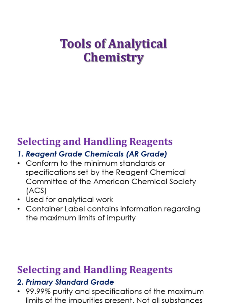 Tools of Analytical Chemistry | PDF | Detection Limit | Standard Deviation