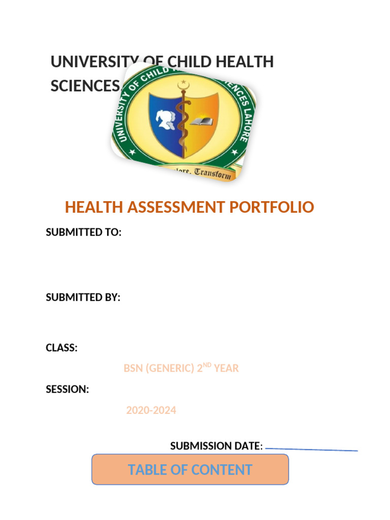 Health Assessment Portfolio Overview | PDF | Pulse | Heart