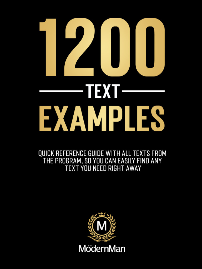 Bonus - 1200 Text Examples | PDF | Masculinity | Text Messaging