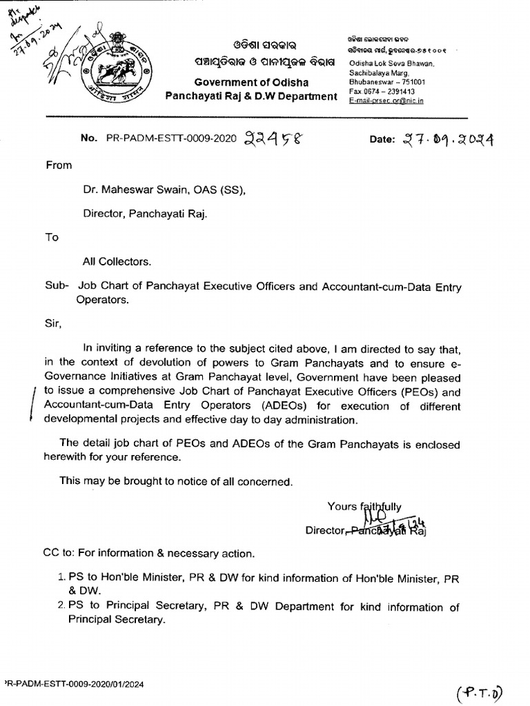 Job Chart of PEO | PDF