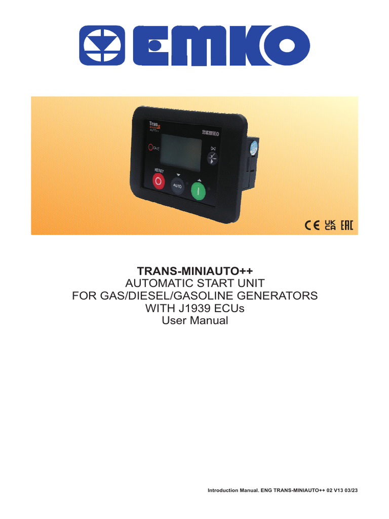 Automatic Start Unit Trans-MiniAUTO++ Manual en V13 | PDF | Ac Power ...