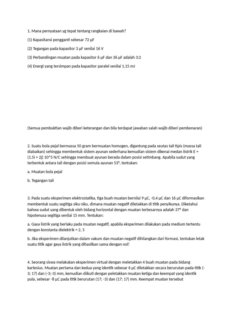 Latihan Soal PTS Fisika Kls Xii Petra | PDF