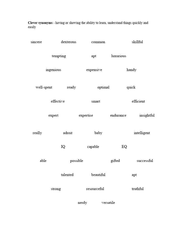 Clever Synonyms Task | PDF