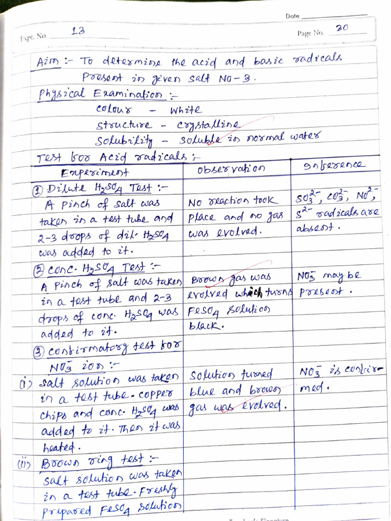 Acid and Basic Radicals Test | PDF