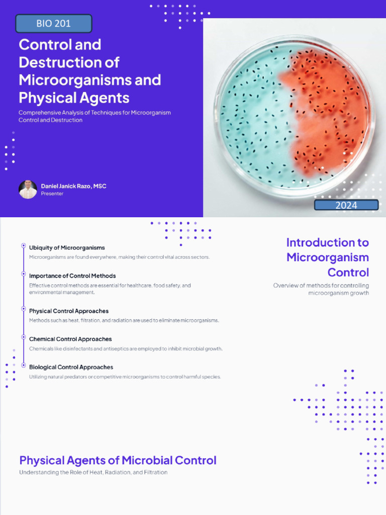 Control and Destruction of Microorganisms and Physical Agents PDF | PDF ...