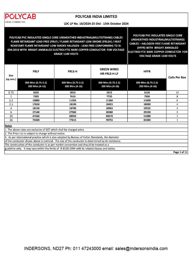 Polycab-House-wires-Oct-2024 | PDF