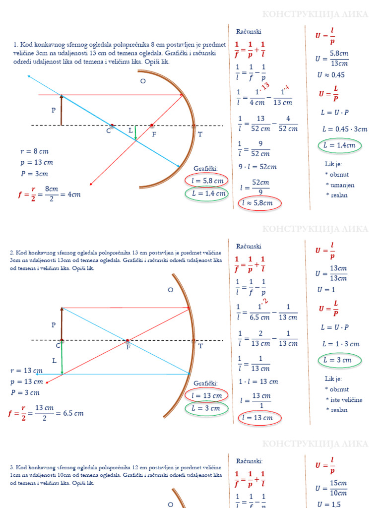 Sferna Ogledala Zadaci | PDF