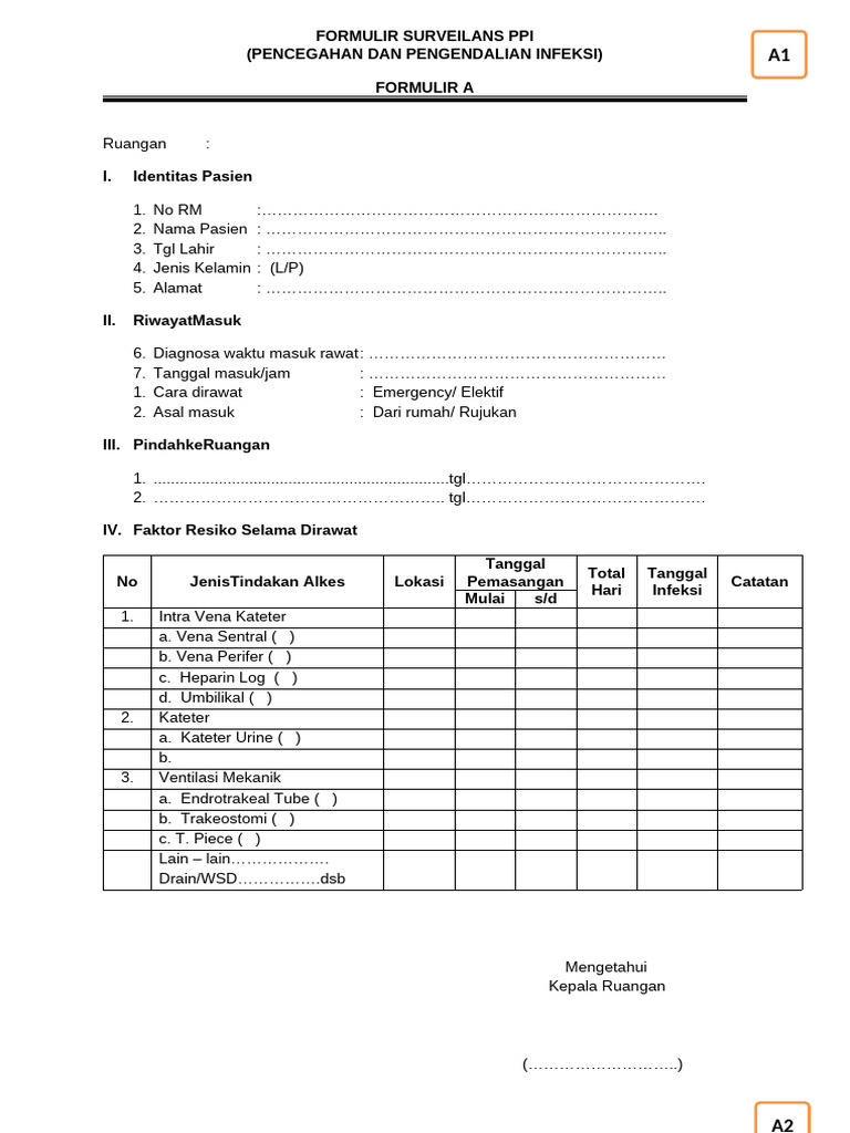 Form Surveilans PPI | PDF