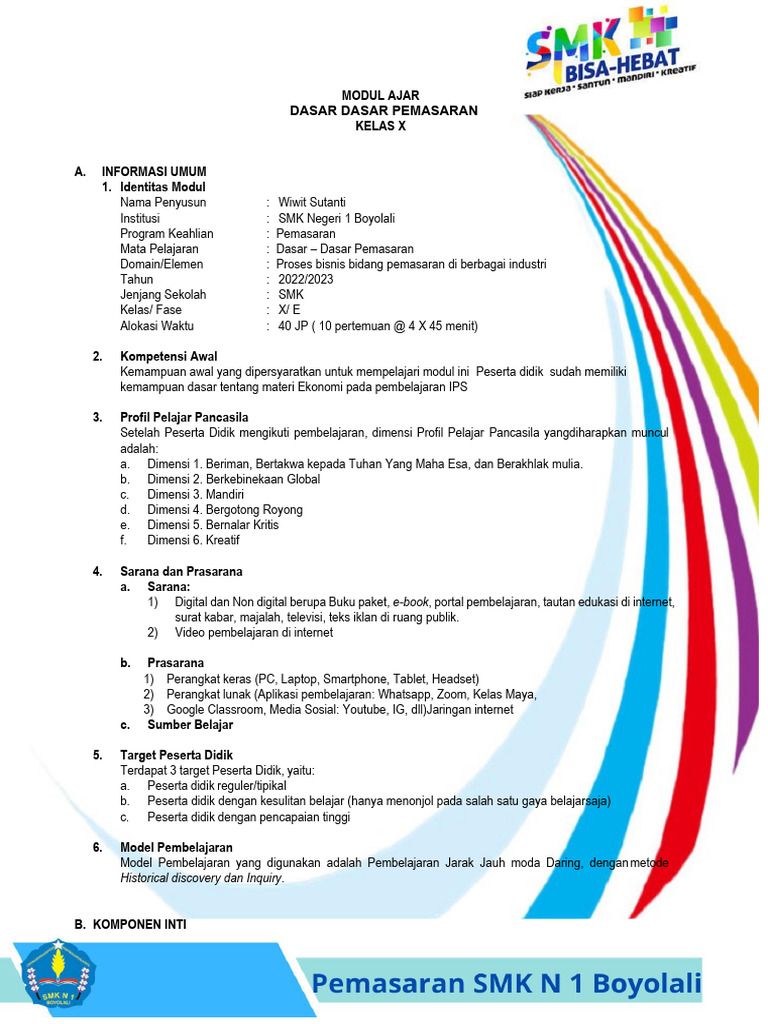MODUL AJAR_WIWIT SUTANTI_DDP_X | PDF