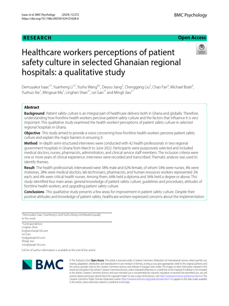 Safety Culture Perceptions | PDF | Patient Safety | Health Care