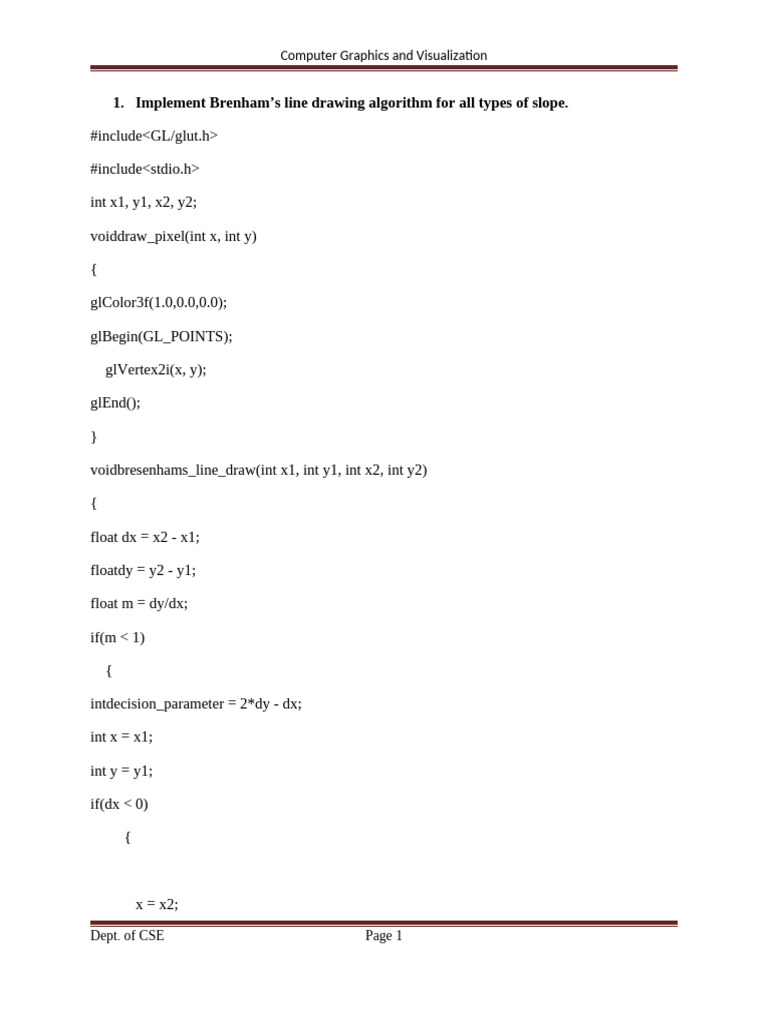 cg manual 2021-22 | PDF | Vertex (Geometry) | Computing