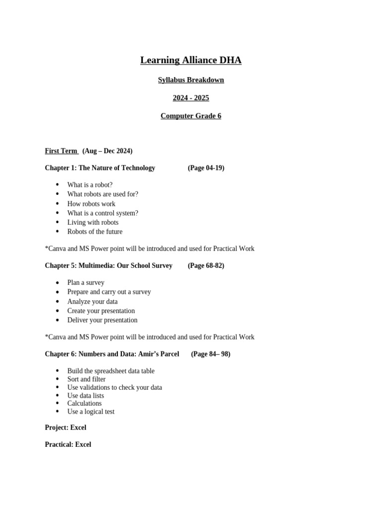 Computers Course Outline | PDF