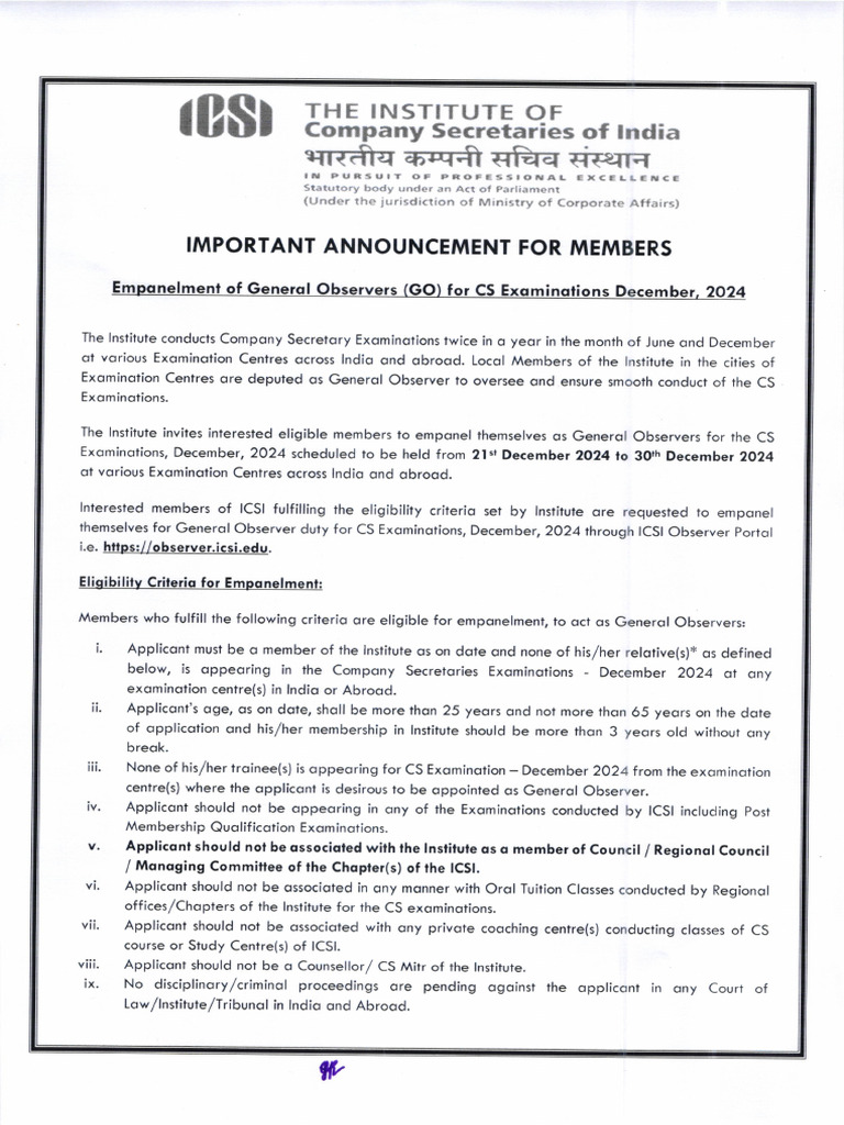 GO Announcement - December 2024 | PDF
