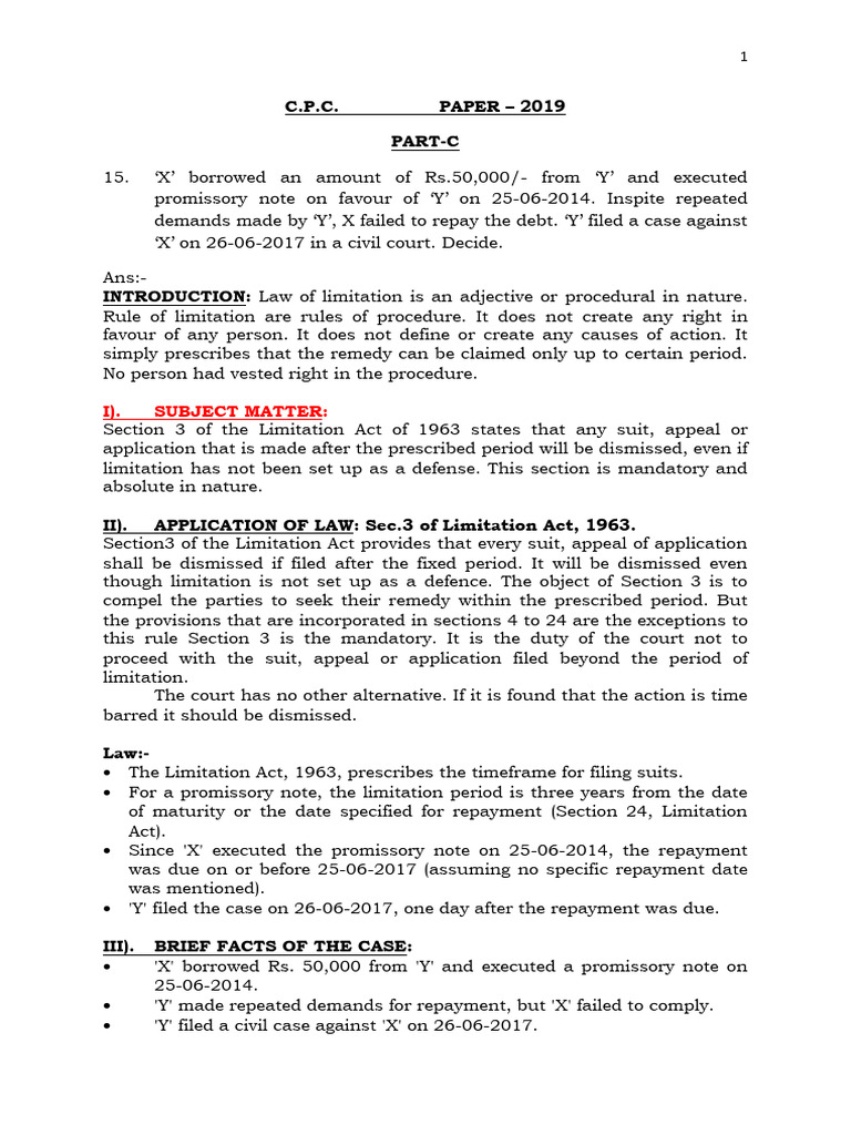Sem-5_CPC-Part-C_QA | PDF | Lawsuit | Debt