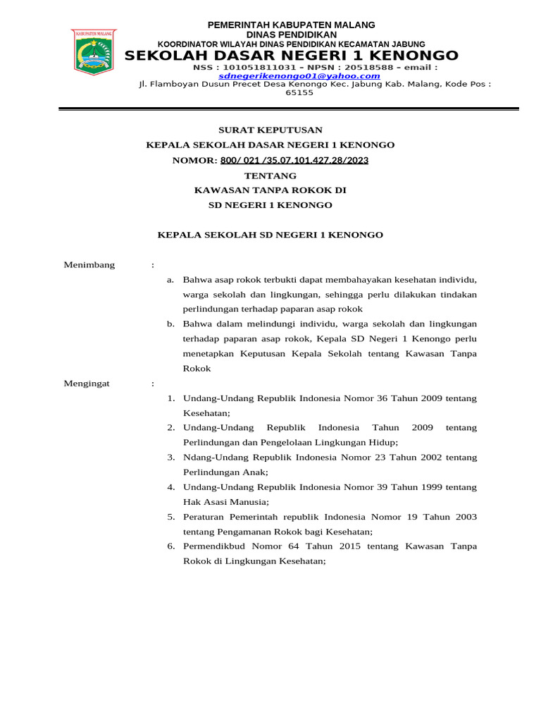 SK KTR SDN 1 Kenongo | PDF