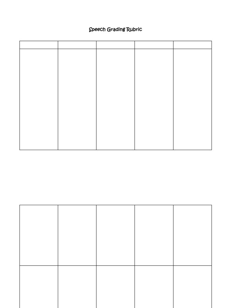 Speech Grading Rubric Guide | PDF | Nonverbal Communication | Human ...