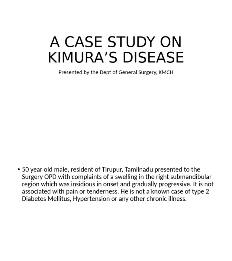 A Case Study On Kimura's Disease | PDF