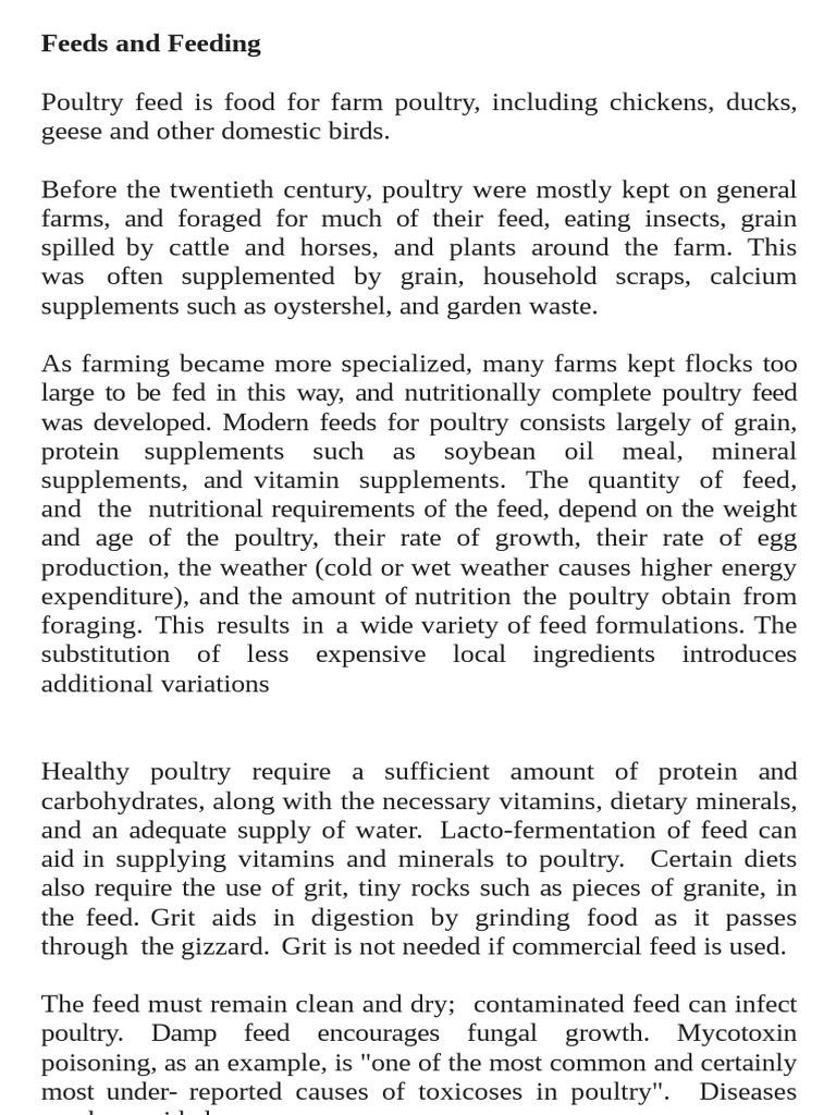 Essential Poultry Feeding Guide | PDF